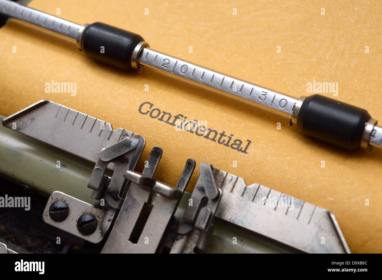 Confidential text on typing machine Stock Photo - Alamy
