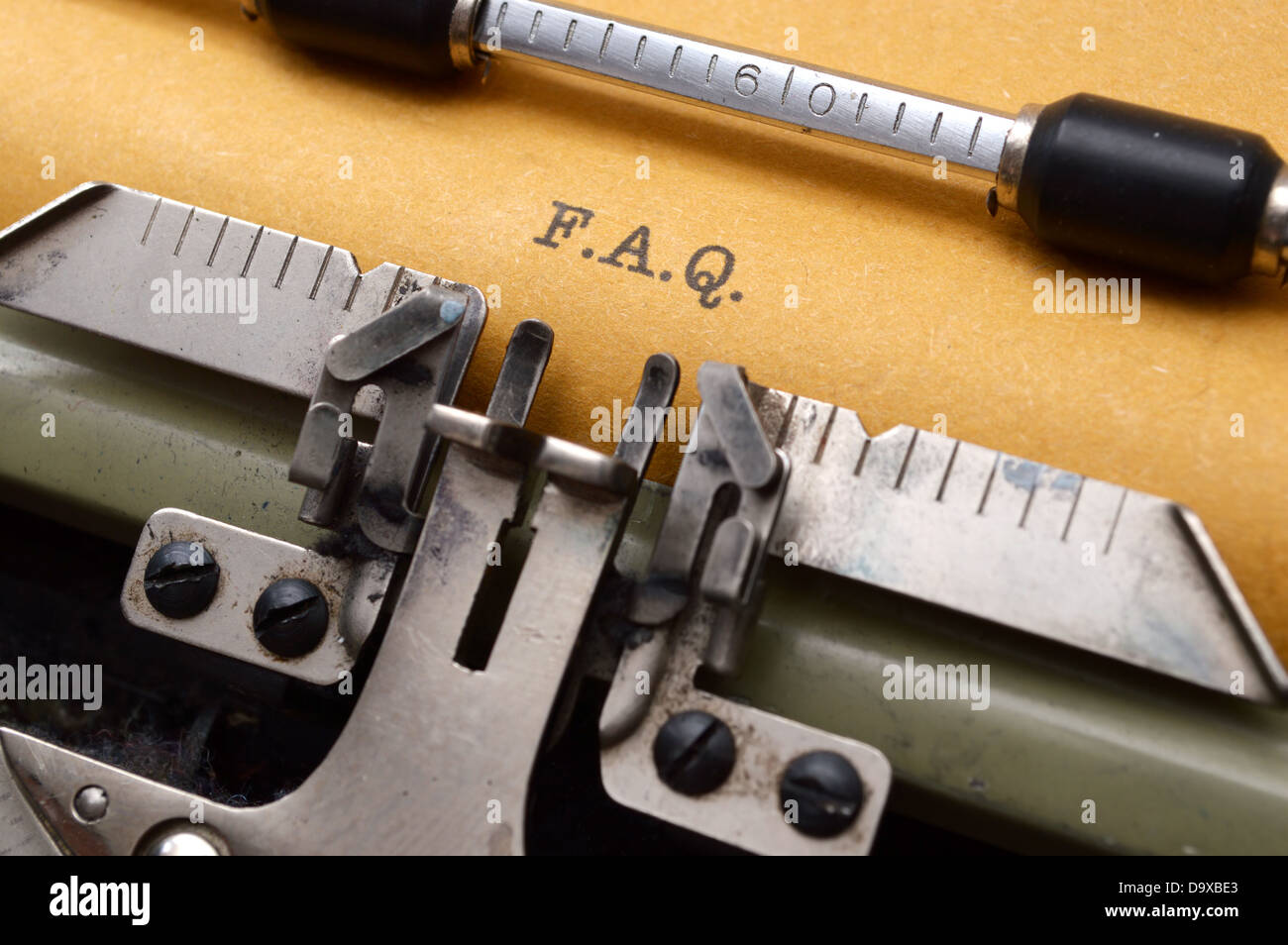 F.A.Q on typewriter Stock Photo - Alamy