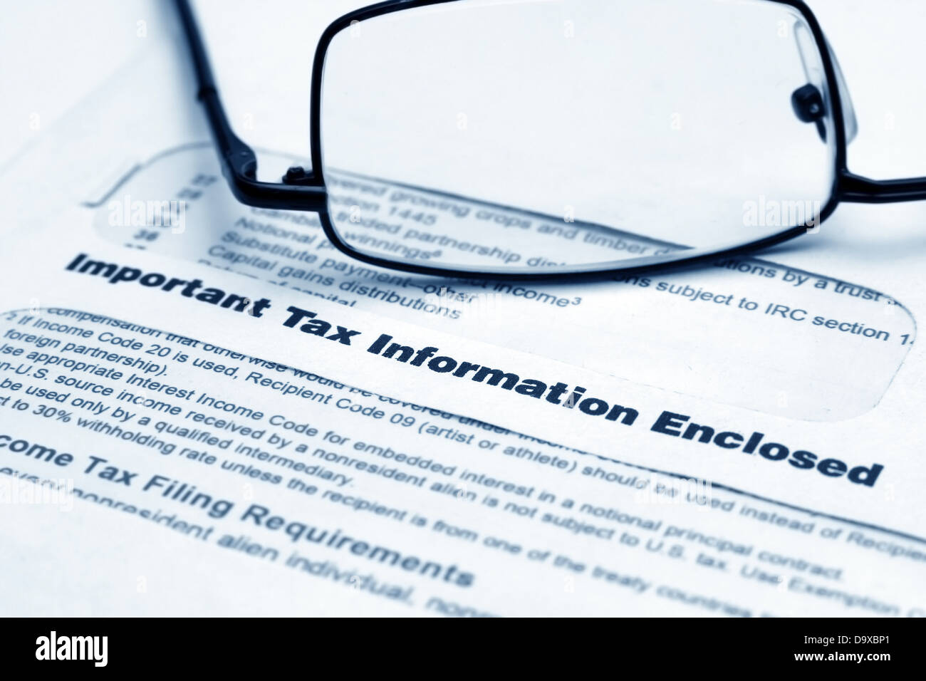 Tax information letter Stock Photo - Alamy