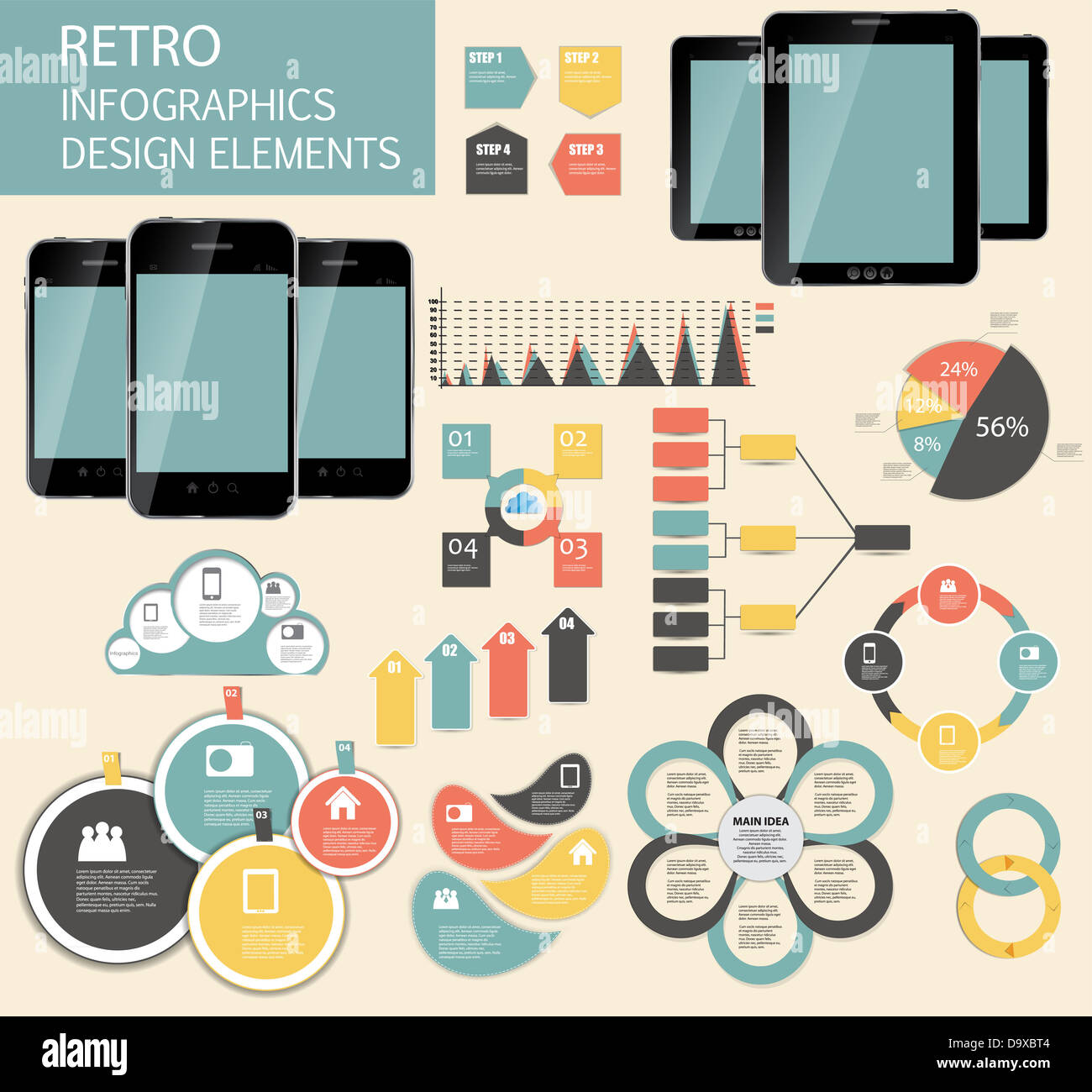 Vintage infographic hi-res stock photography and images - Alamy
