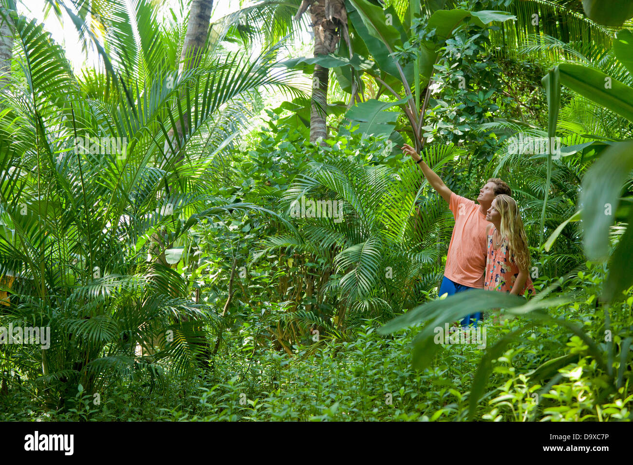 Couple birdwatching in jungle Stock Photo - Alamy