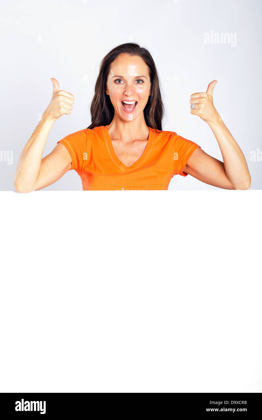 Thumbs up with board hi-res stock photography and images - Alamy