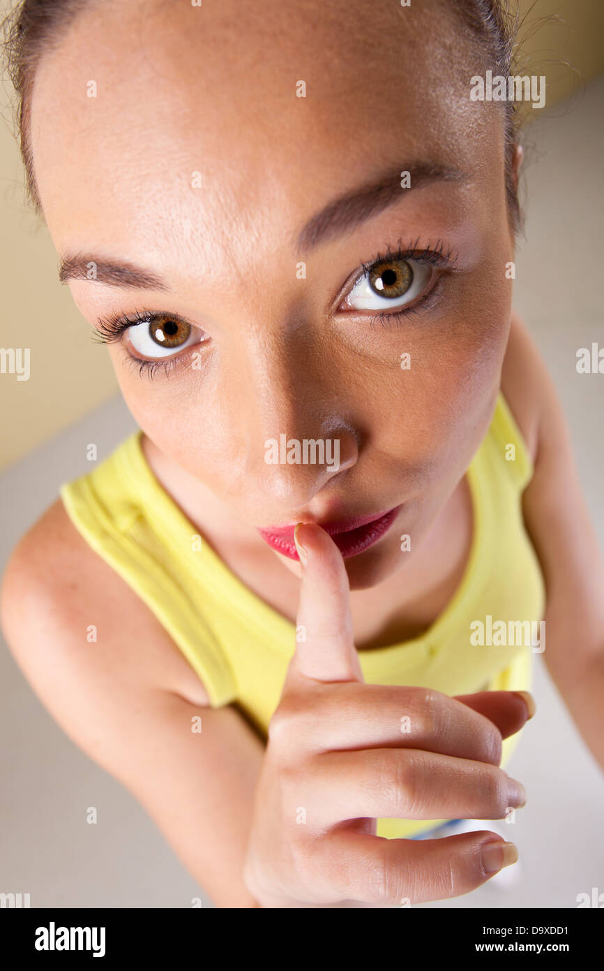 Finger Over Mouth Keep Quiet