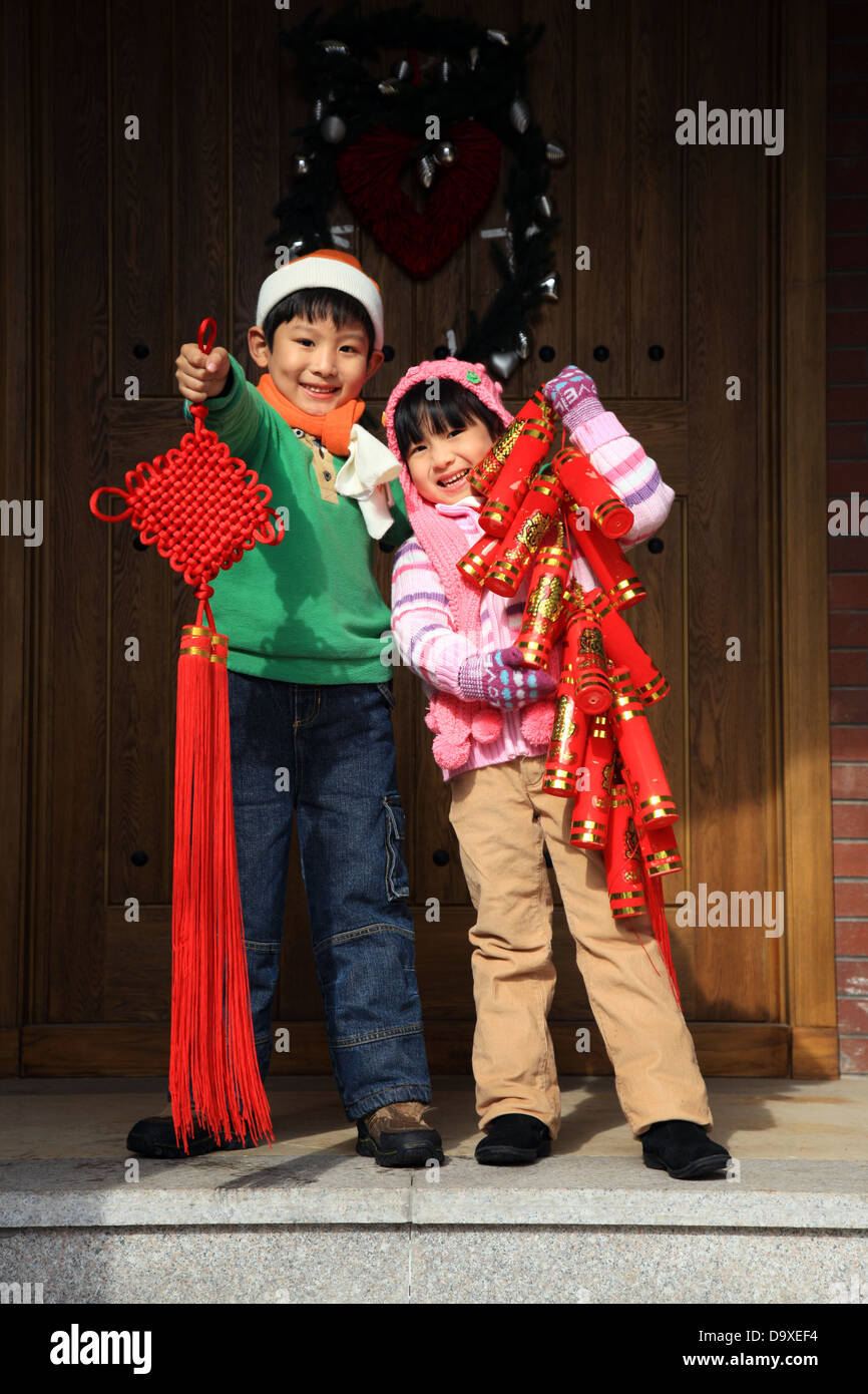 Children celebrating Chinese New Year Stock Photo - Alamy