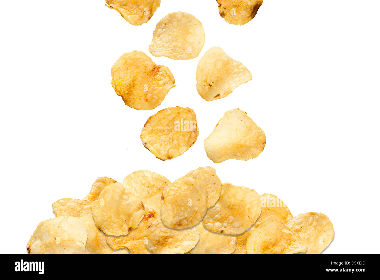 Unhealthy Crispy Potato Chips on a Background Stock Photo - Alamy