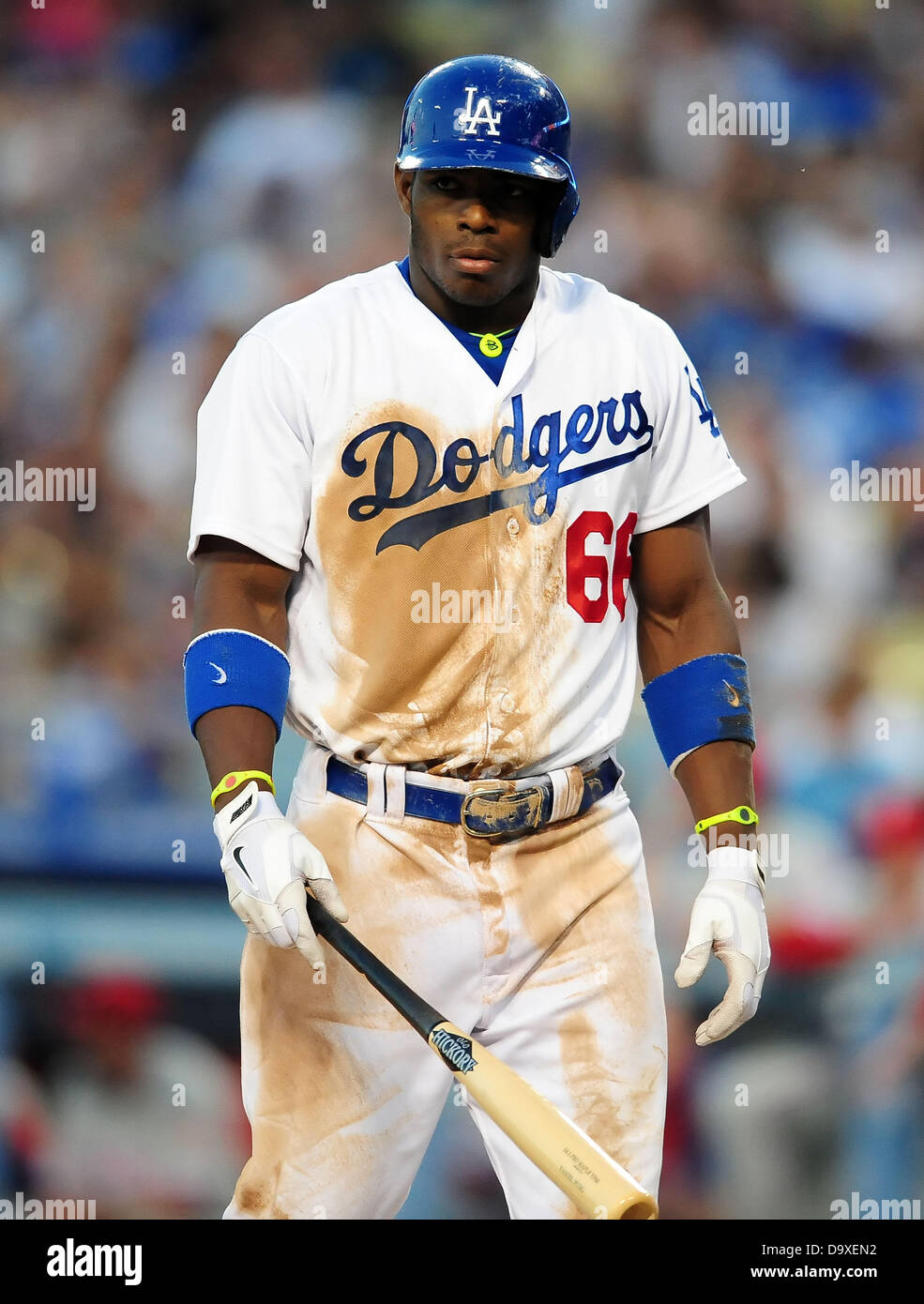June 27, 2013 Los Angeles, CA.Los Angeles Dodgers right fielder Yasiel ...
