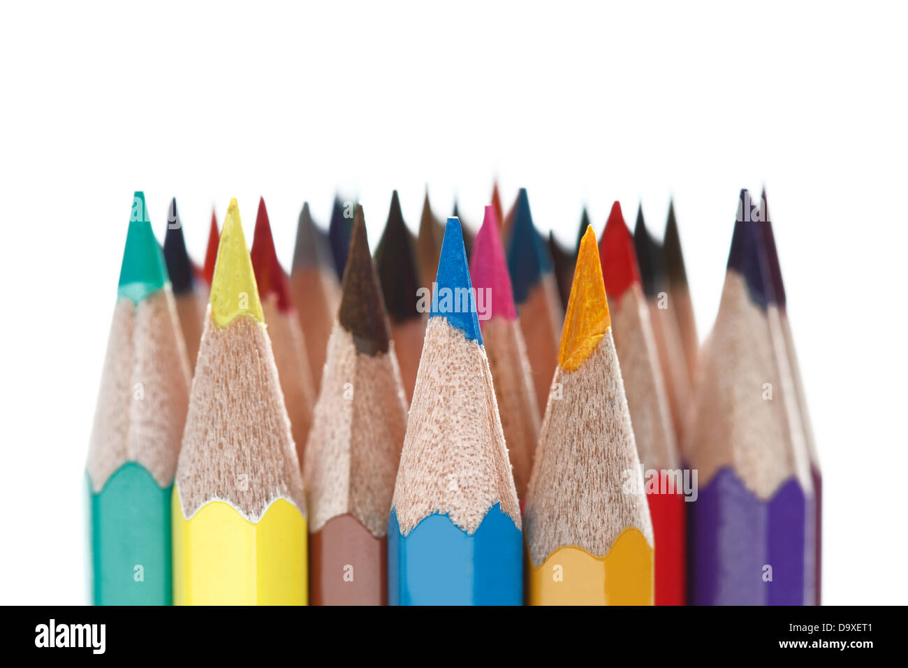 A group of colored pencils in bunch Stock Photo - Alamy