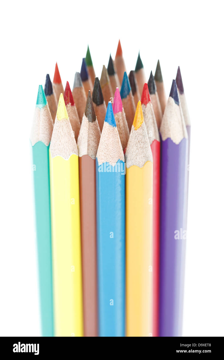 A group of colored pencils in bunch Stock Photo - Alamy