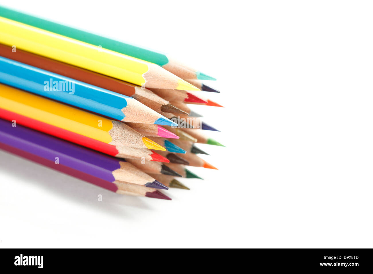 A group of colored pencils in bunch Stock Photo - Alamy
