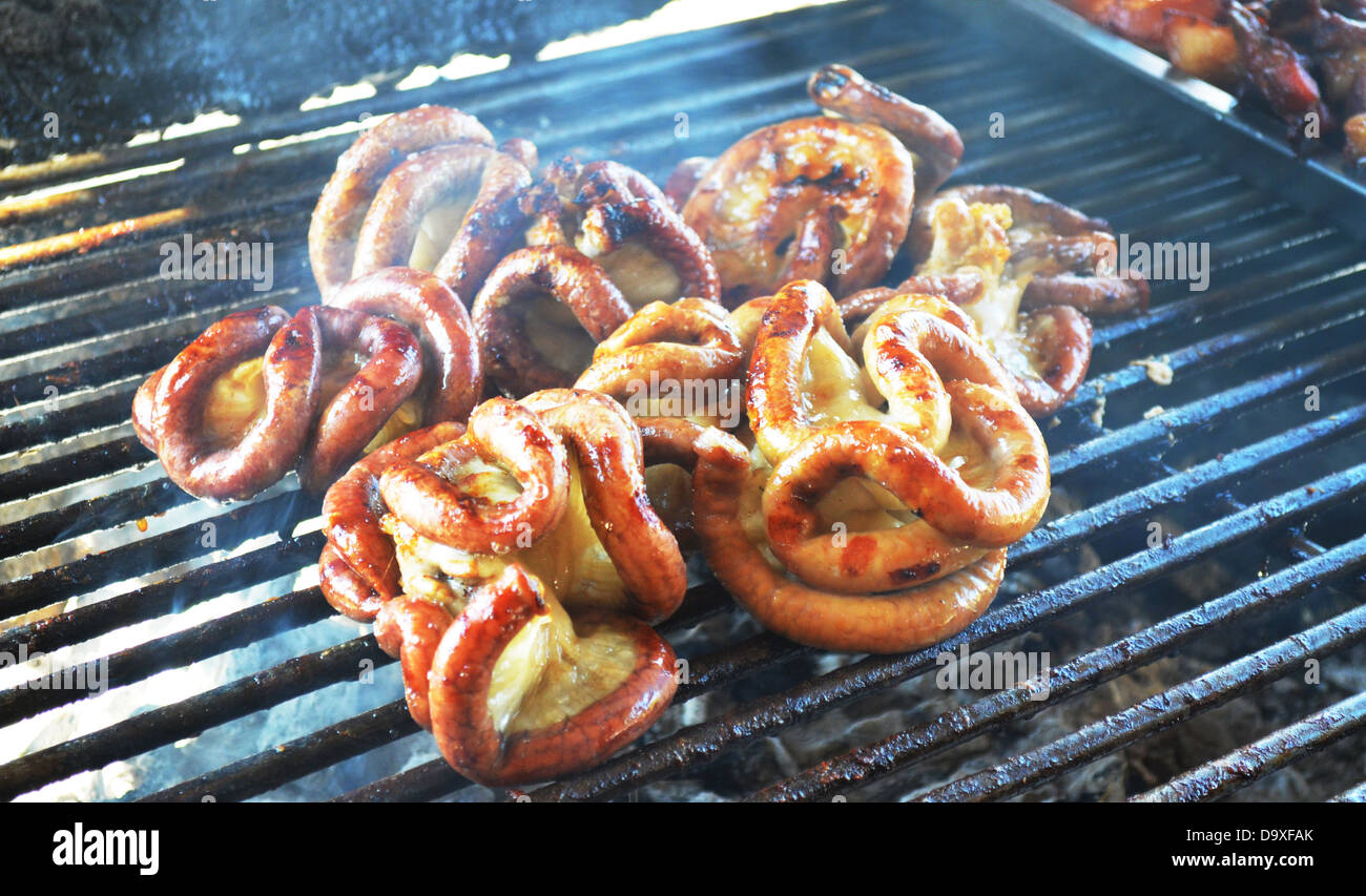 The Grilled Porky Intestine ready to serve at restaurant Stock Photo ...