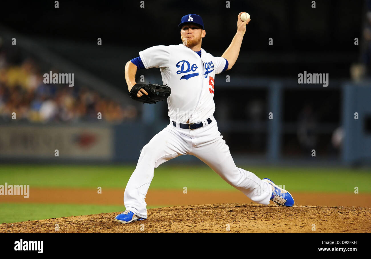 Los Angeles, CA. USA. June 27, 2013. Los Angeles Dodgers relief pitcher ...
