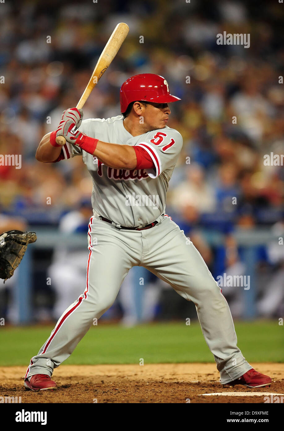 Los Angeles, CA. USA. June 27, 2013. Philadelphia Phillies catcher ...