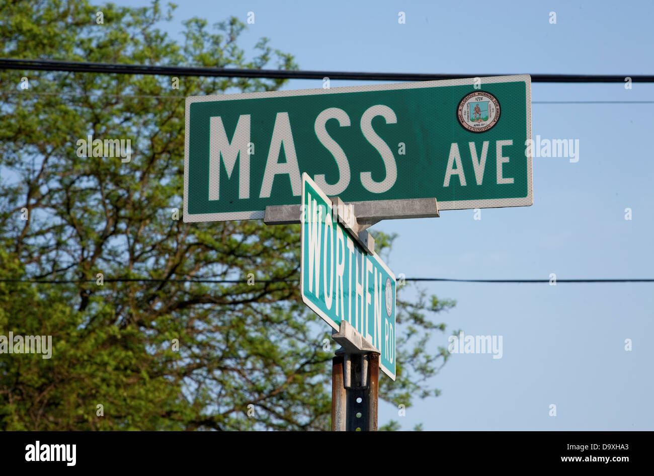 Road sign for MASS Avenue and Worthen Rd., Western Mass outside of ...