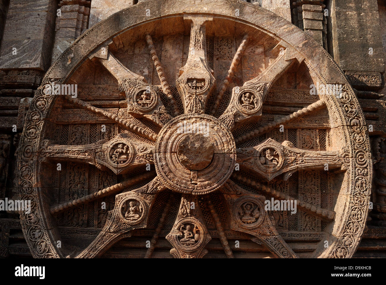 carving of giant stone wheel at konark sun temple,orissa,india Stock ...