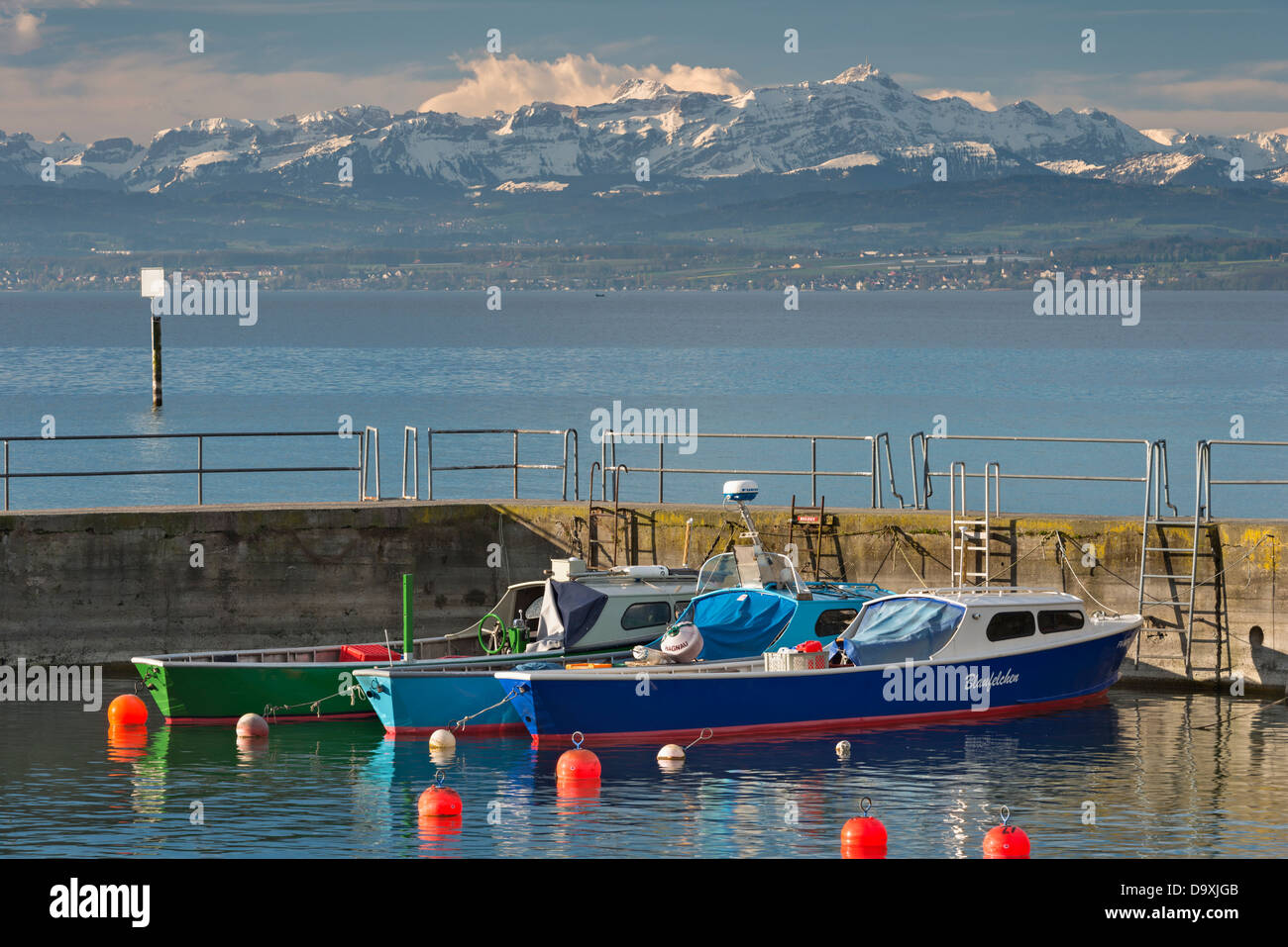 Germany, Fishing boats and buoys at Lake Constance Stock Photo - Alamy