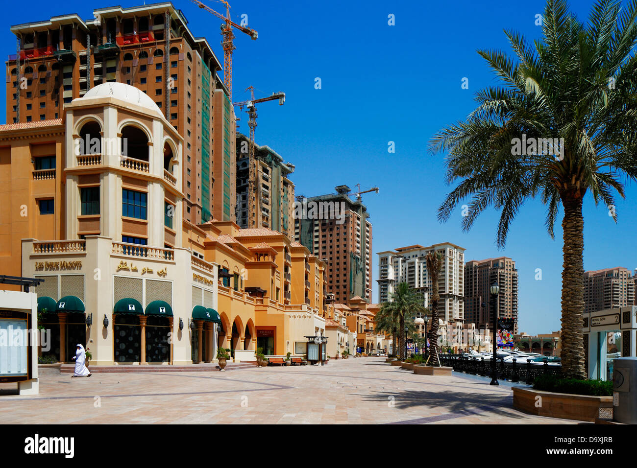 The Pearl-Qatar in Doha, Qatar is an artificial island with a ...