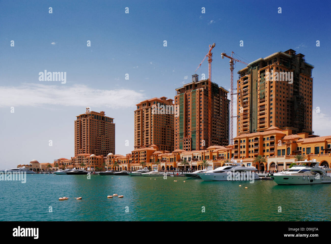 The Pearl-Qatar in Doha, Qatar is an artificial island with a ...