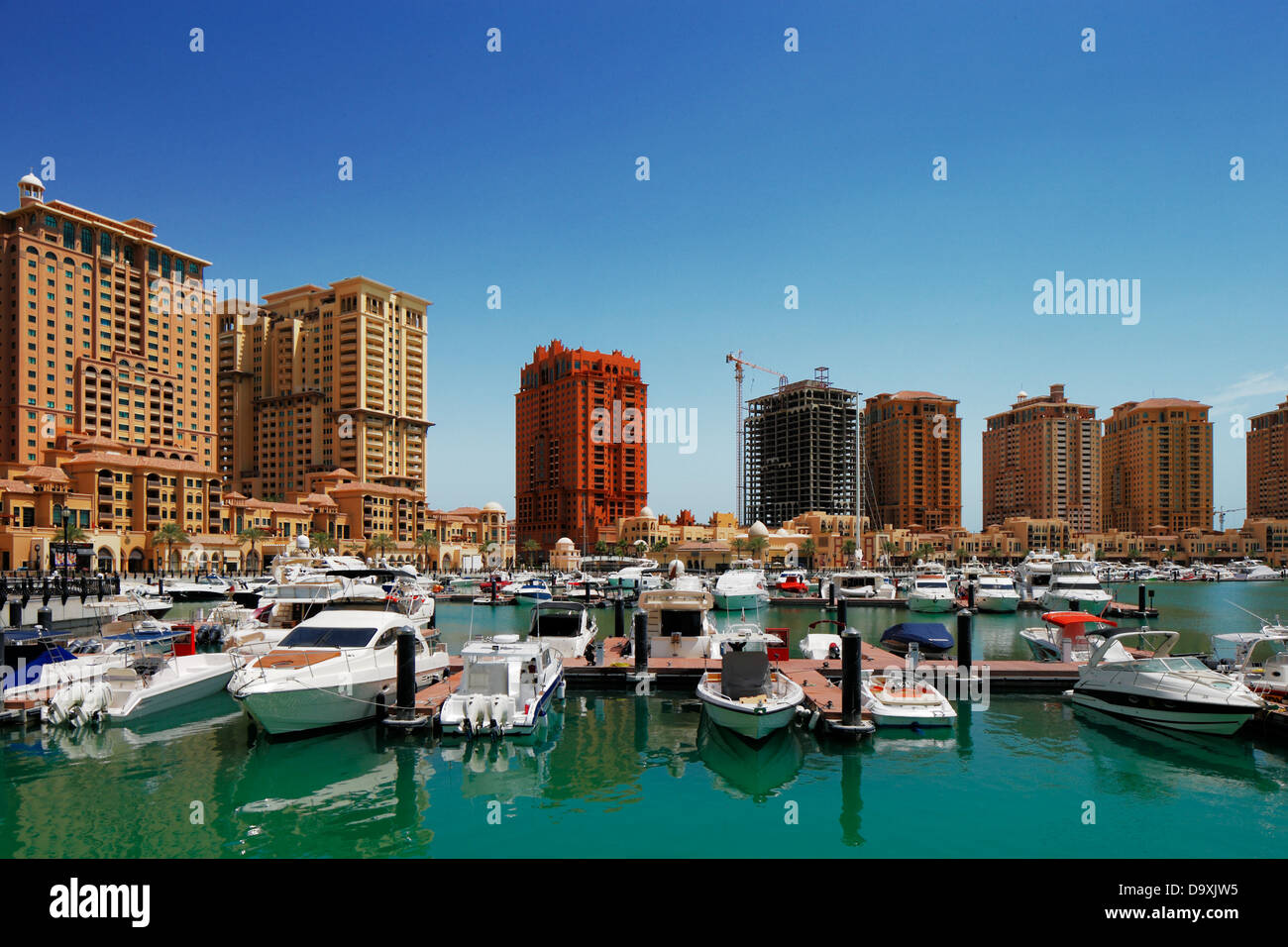 The Pearl-Qatar in Doha, Qatar is an artificial island with a ...