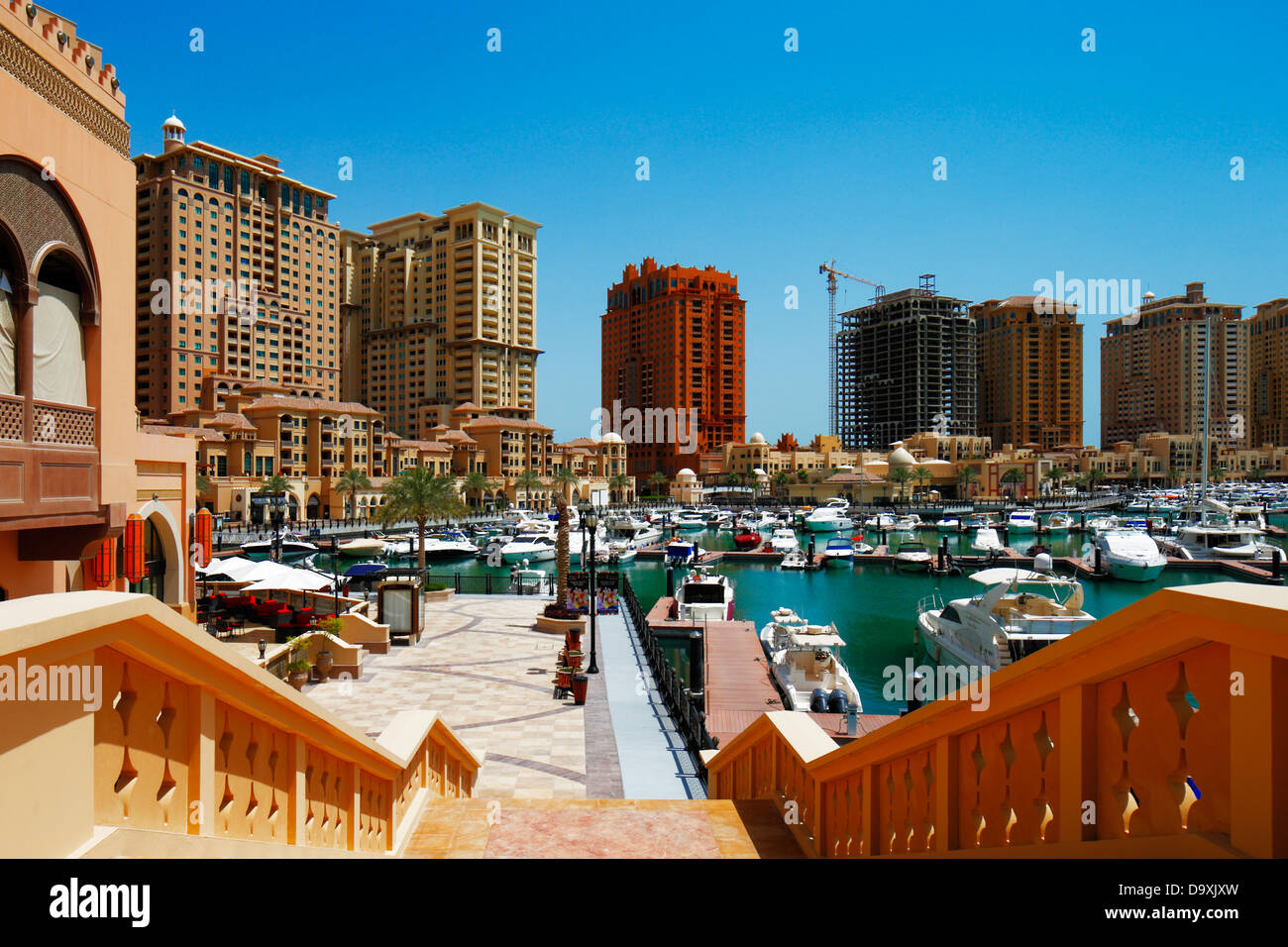 The Pearl-Qatar in Doha, Qatar is an artificial island with a ...