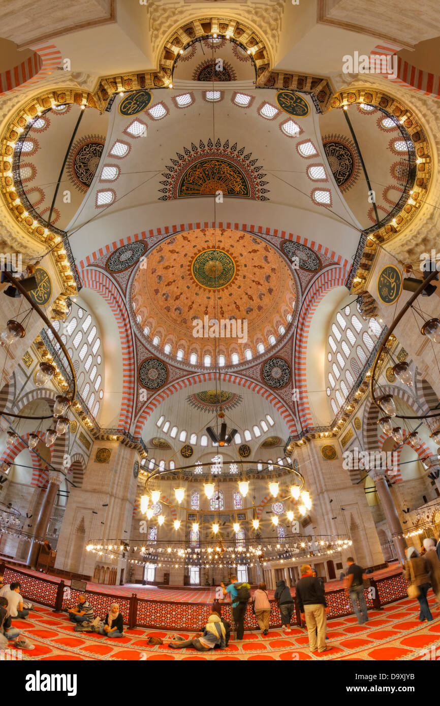Turkey, Istanbul, Interior of Suleymaniye Mosque Stock Photo - Alamy