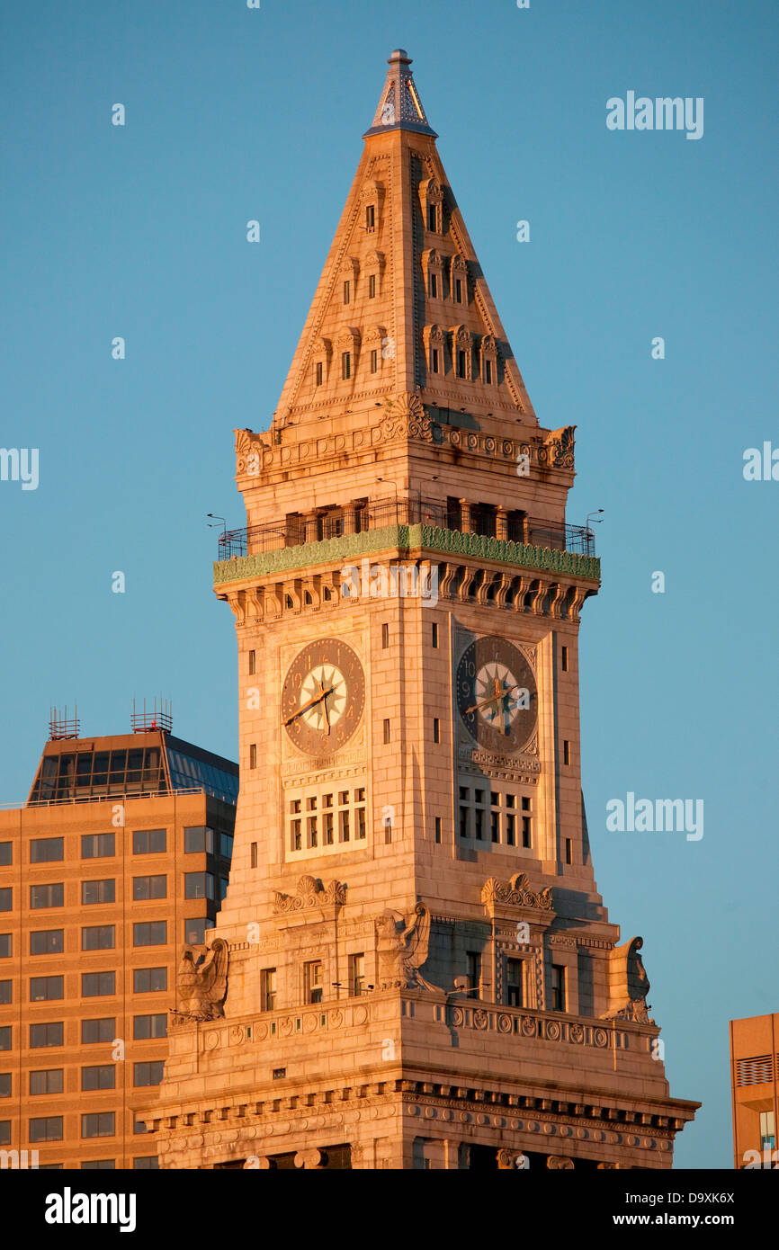 Commerce House Tower (built 1910) and Boston Skyline at sunrise as ...