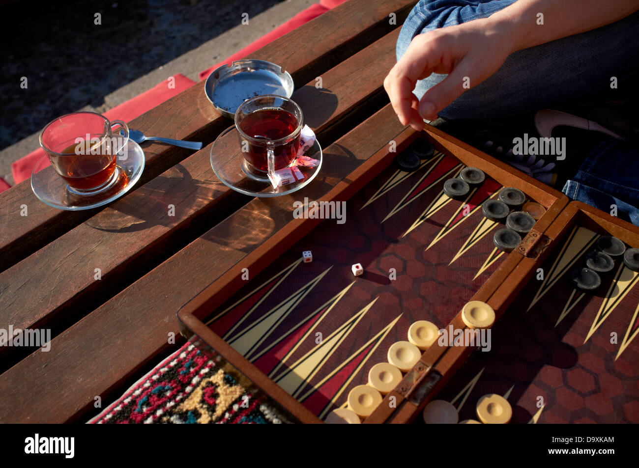 Woman playing tavla turkish tea hi-res stock photography and images - Alamy
