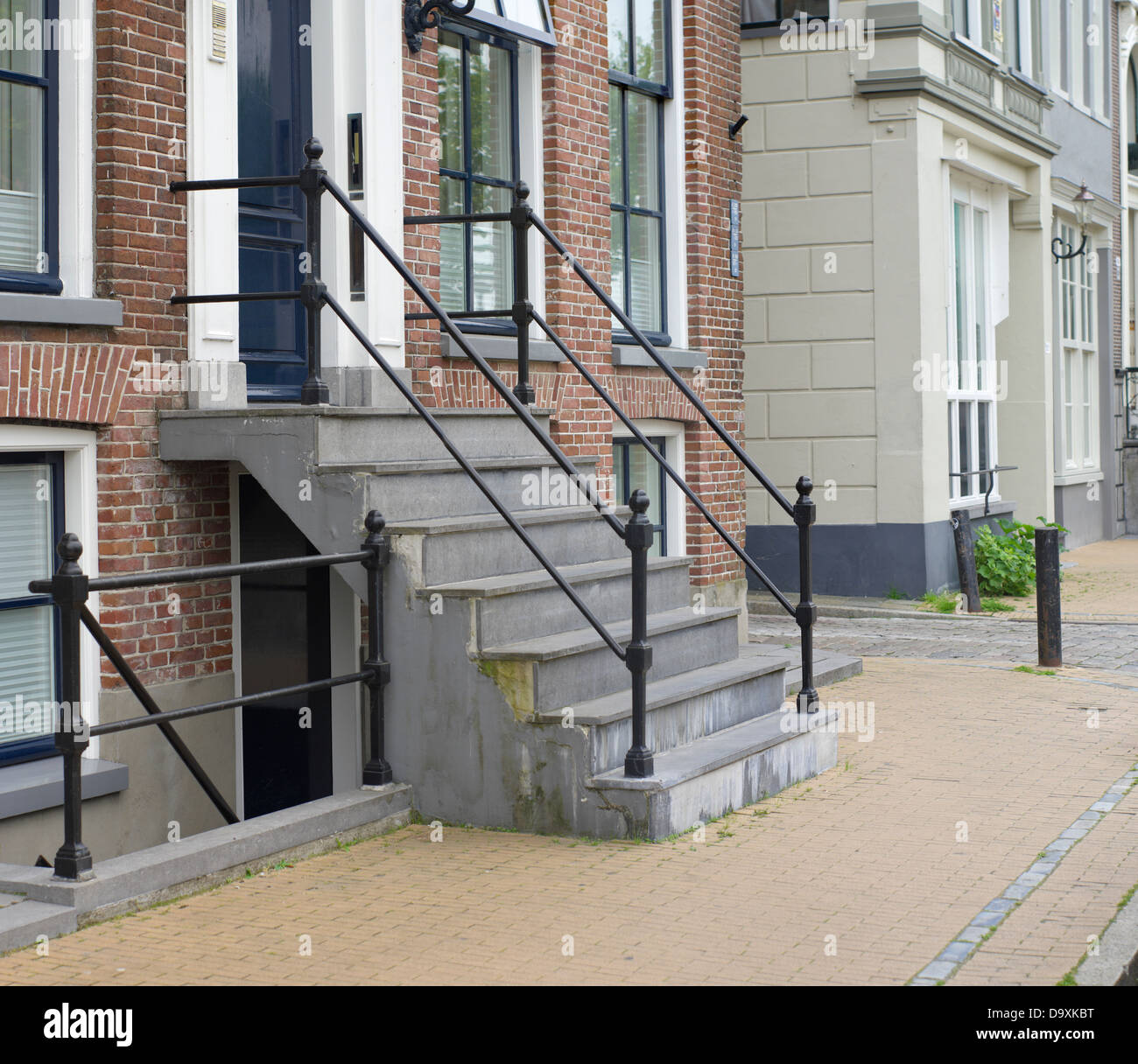 stone stairs in front of a house in Groningen, Netherlands Stock Photo ...