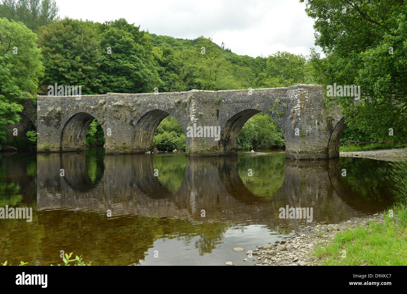 15th Century Bridge at Staverton, Devon -1 Stock Photo - Alamy