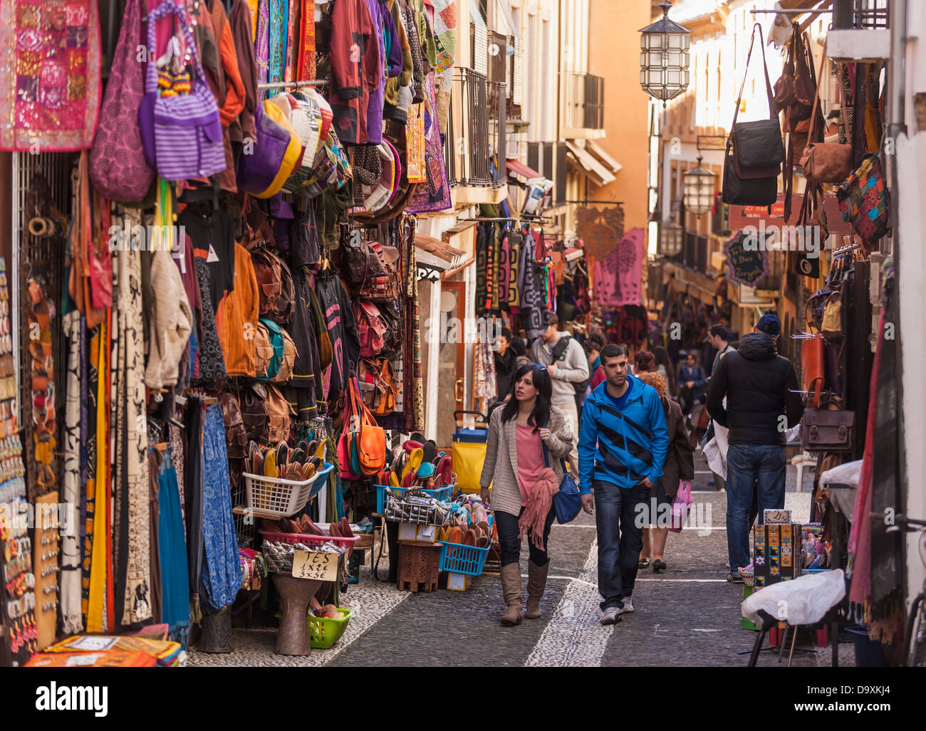 Spain, Granada, People at Arabisches Viertel shops Stock Photo - Alamy