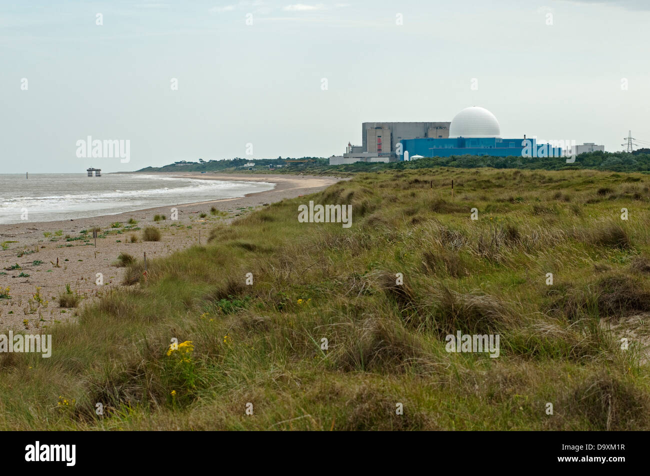 Landscape image showing Sizewell Nuclear power station on the Suffolk ...