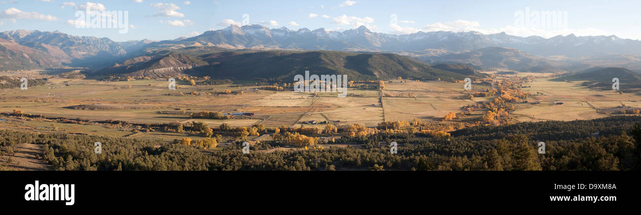 Panoramic aerial view of San Juan Mountains, near Ridgeway, Colorado ...