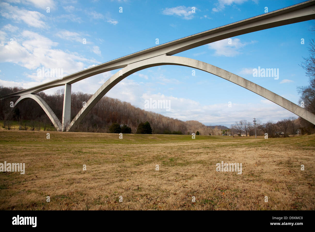 Natchez Trace Parkway double arched bridge, outside of Nashville, Tenn ...