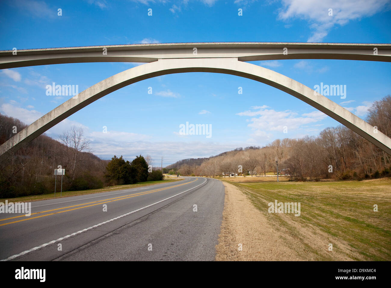 Natchez Trace Parkway double arched bridge, outside of Nashville, Tenn ...