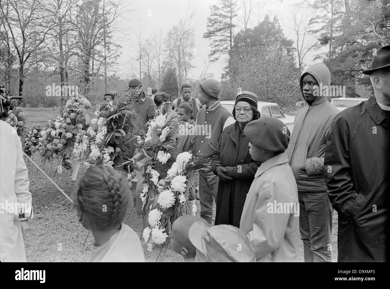 This photograph captures the funeral of an individual named Dahmer ...
