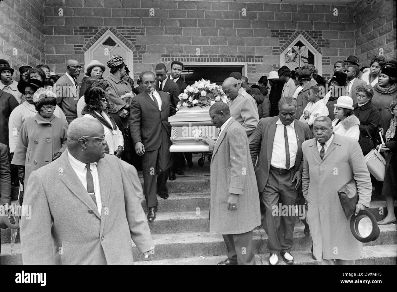 A photograph documenting the funeral of Dahmer in January 1966 ...