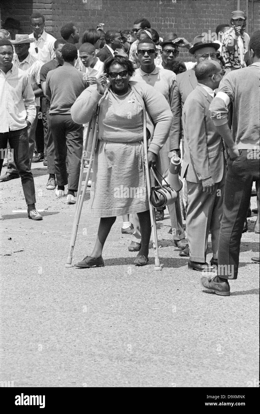 This photograph shows Dr. Martin Luther King Jr. on April 8, 1968, in ...