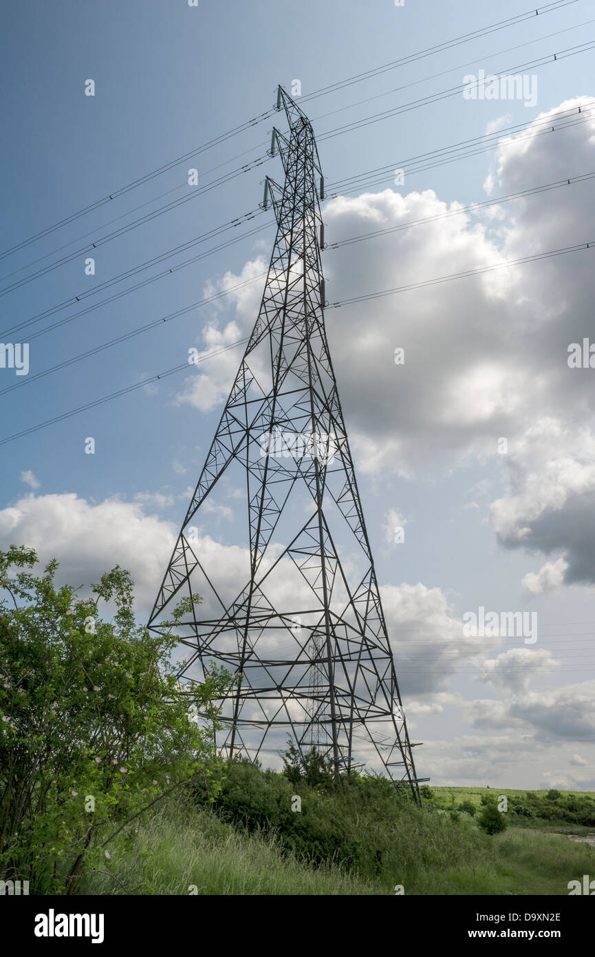 Electricity transmission pylons in South Essex Stock Photo - Alamy