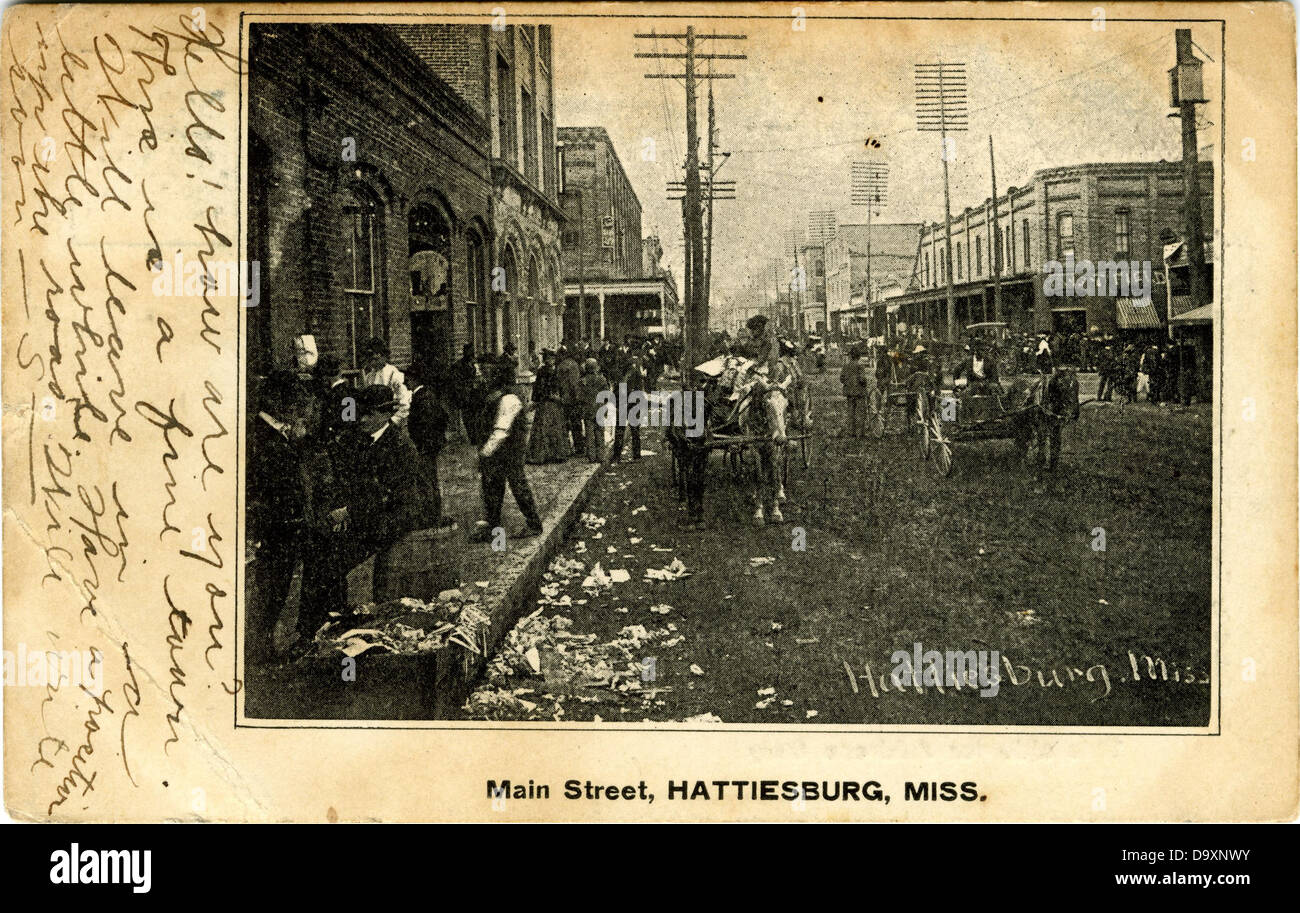 This postcard image from Main Street in Hattiesburg, Mississippi ...