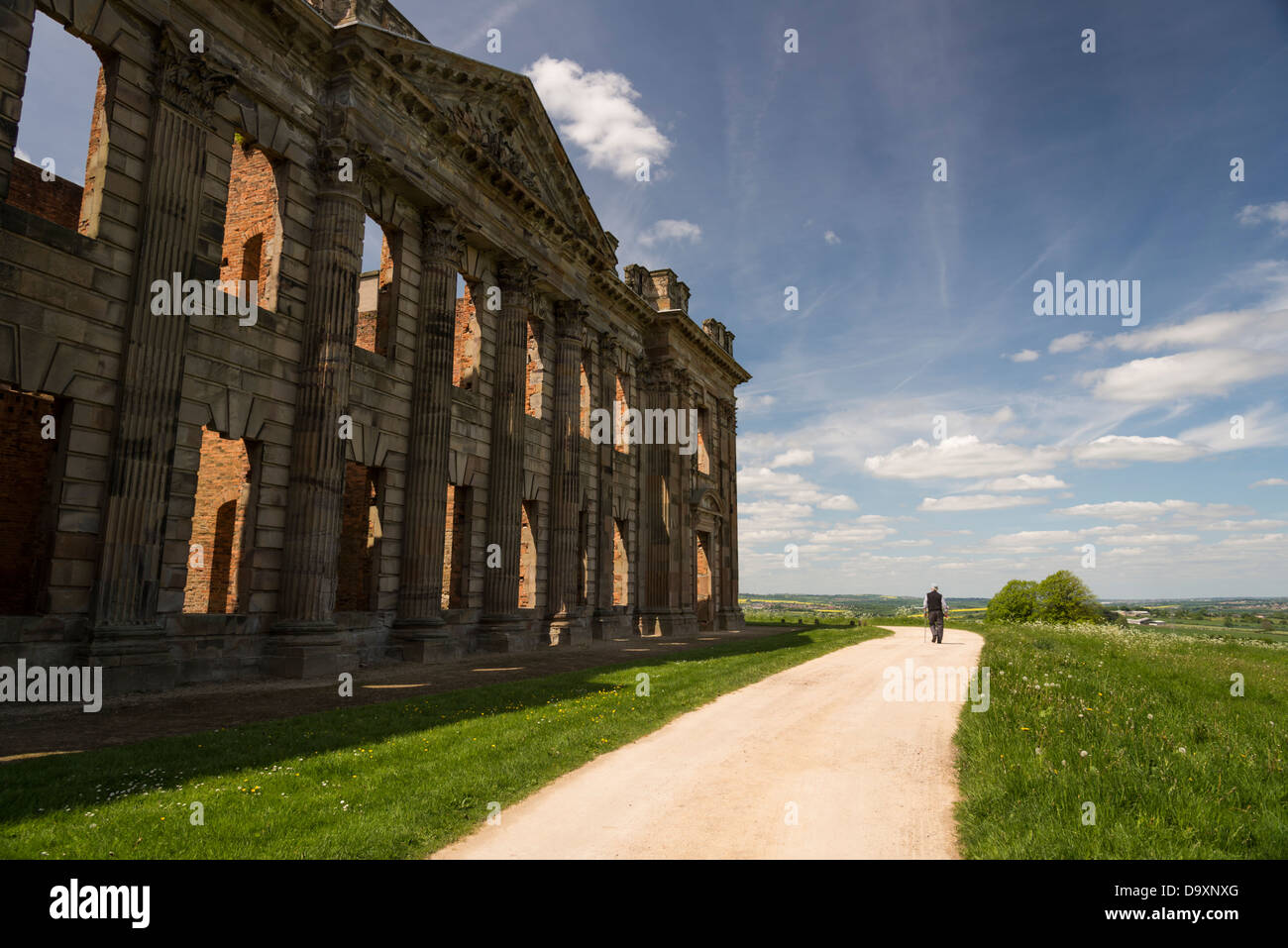 Ruins and derelict shell of Sutton Scarsdale Hall near Chesterfield ...