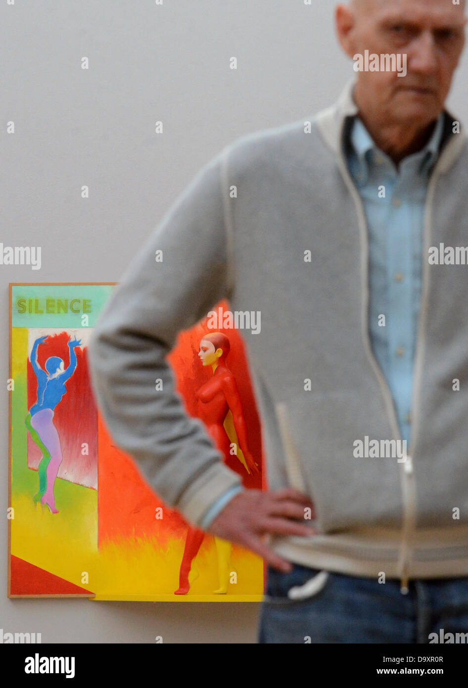 British Pop Artist Allen Jones stands in front of the installation ...