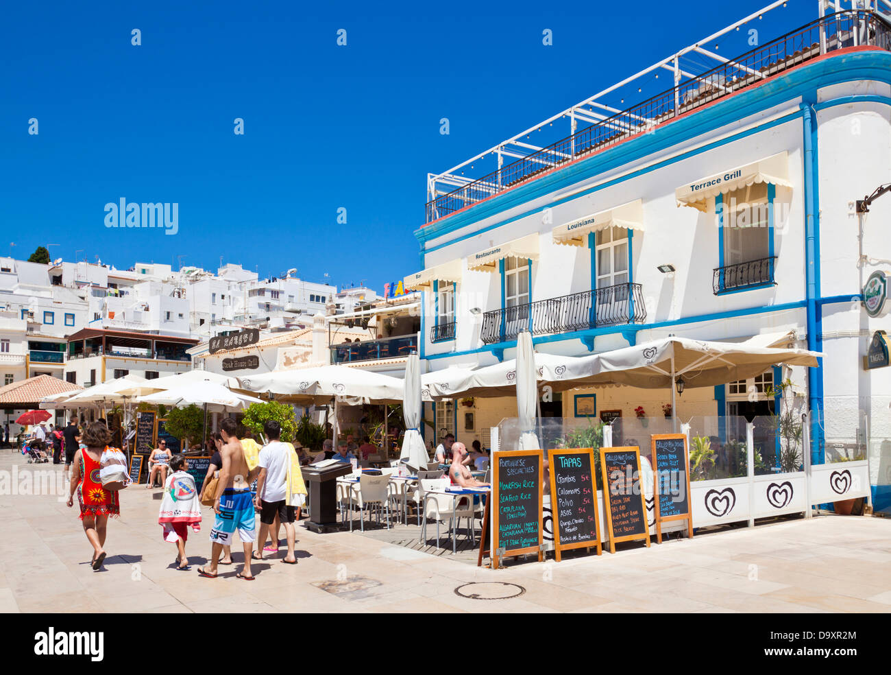 Seafood Restaurant and Tourists Largo Cais Herculano Albufeira Old Town ...