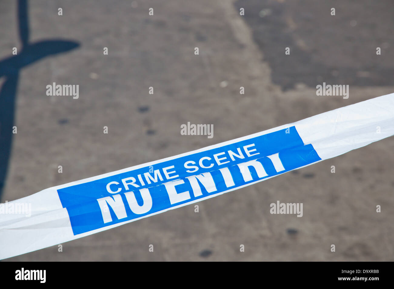 Taped off crime scene College Green street central Dublin Ireland ...