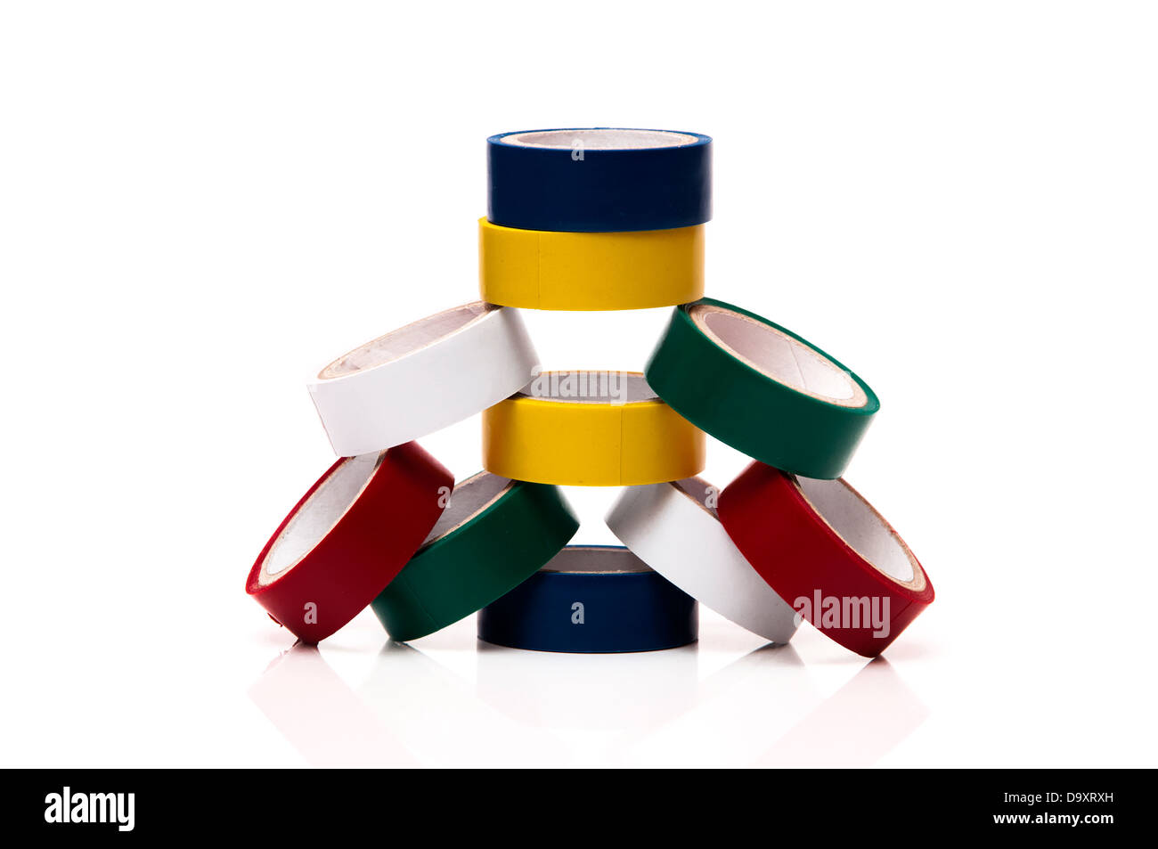 colored tape on a white background Stock Photo - Alamy