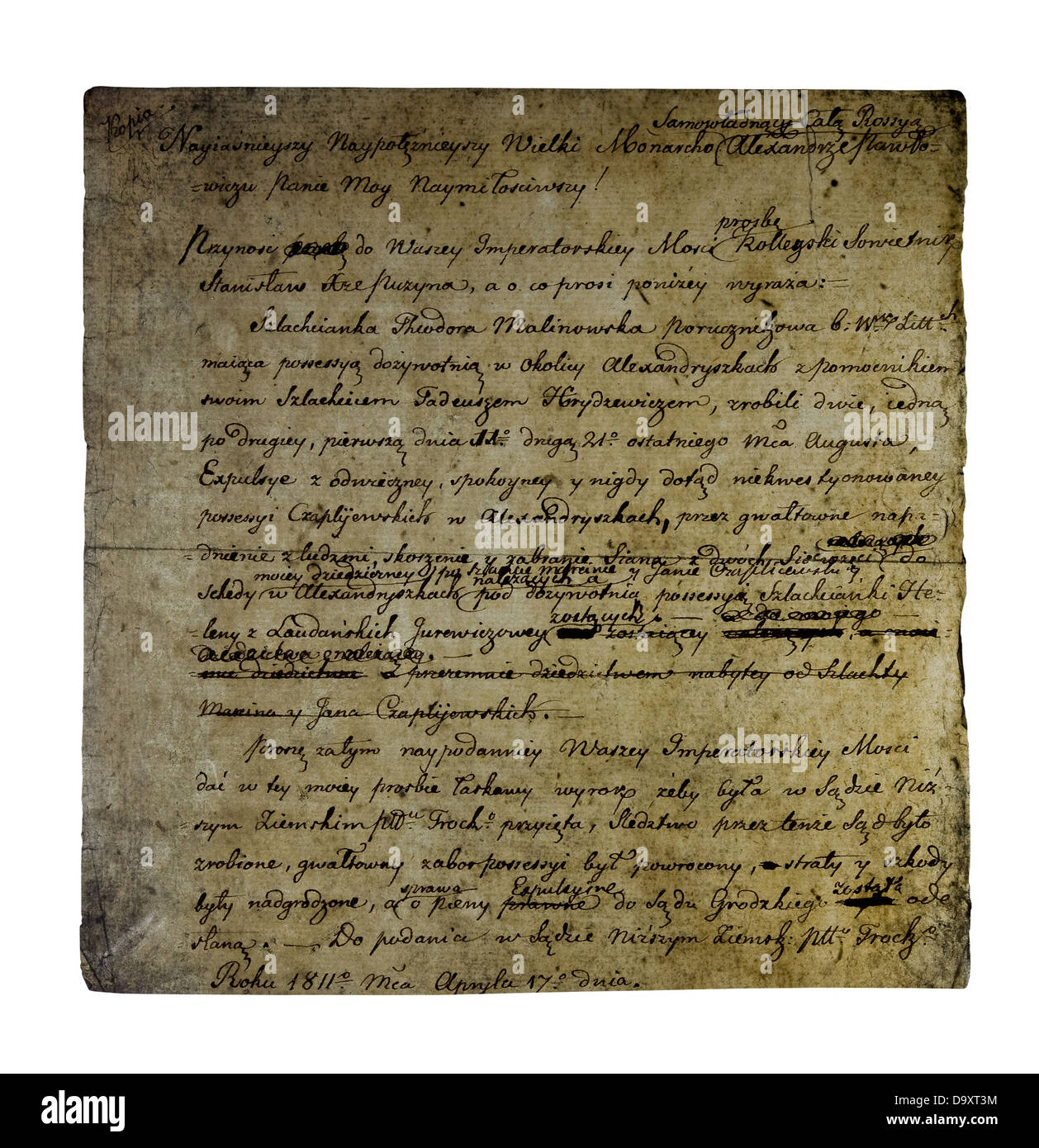 Document historical letter from Cut Out Stock Images & Pictures - Alamy