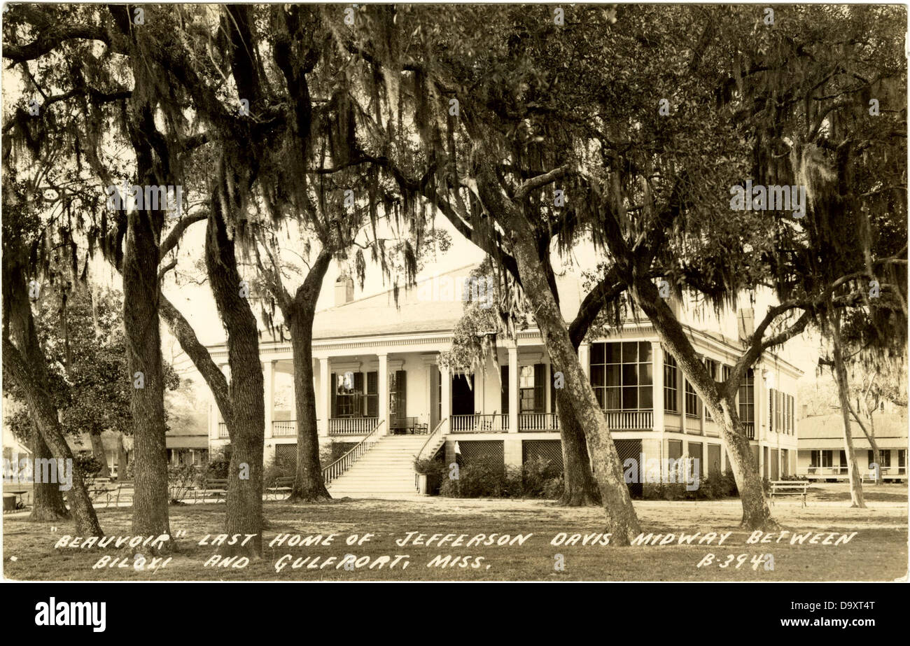 A photograph of Beauvoir, the last home of Jefferson Davis, located ...
