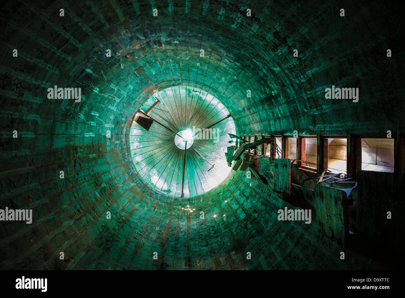 Looking up from inside a silo on a former dairy farm Stock Photo - Alamy