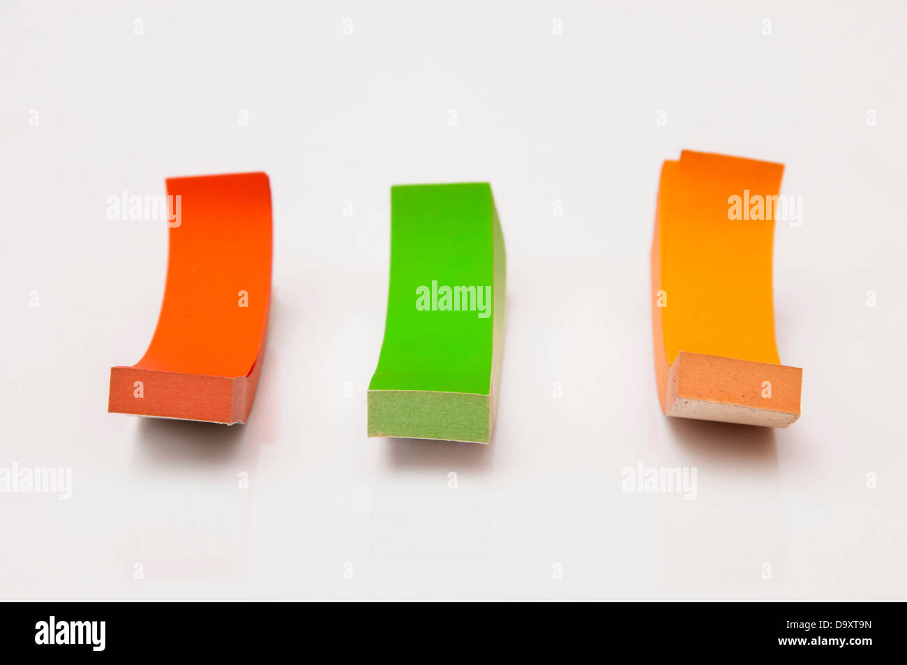 colored paper on a white background Stock Photo - Alamy