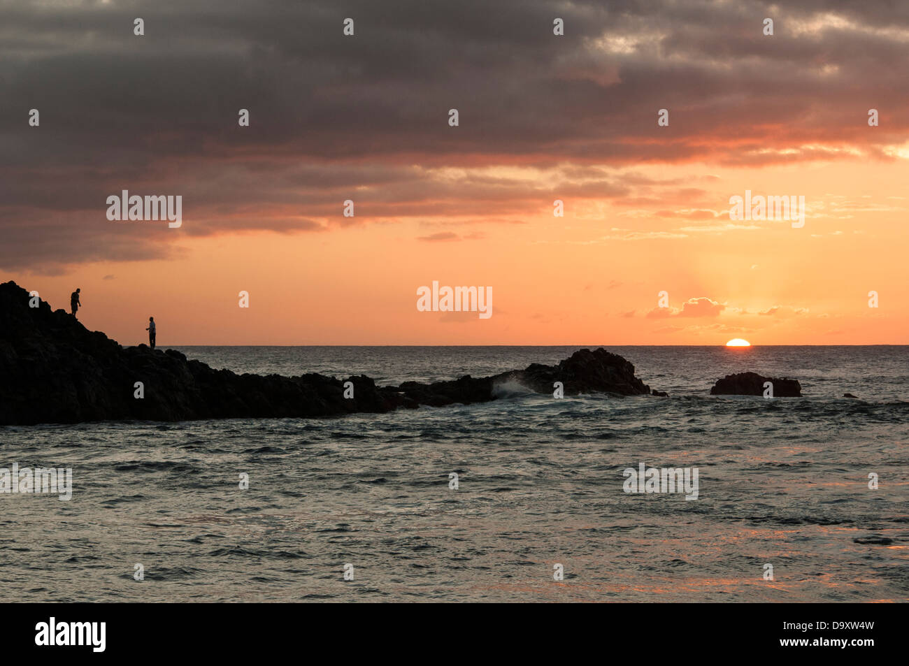 sunset at El Cotillo in Fuerteventura Stock Photo - Alamy