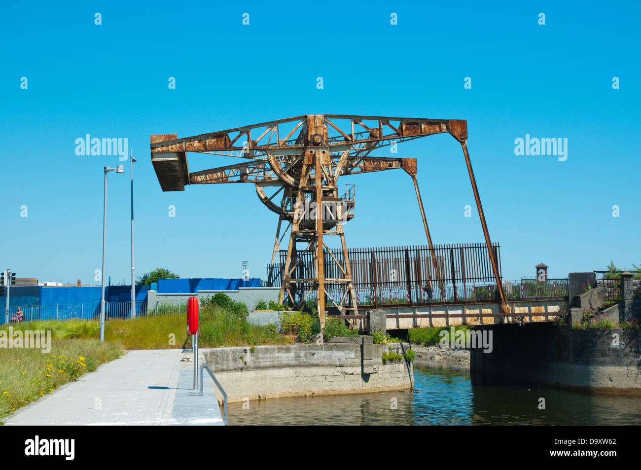 Lift Bridge Sheriff Street in Docklands former harbour area Dublin ...