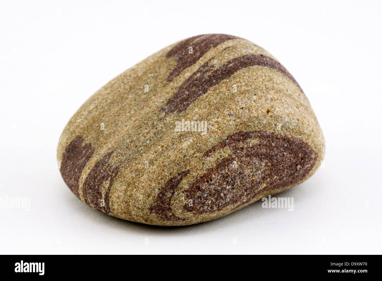 single stone isolated on white Stock Photo - Alamy